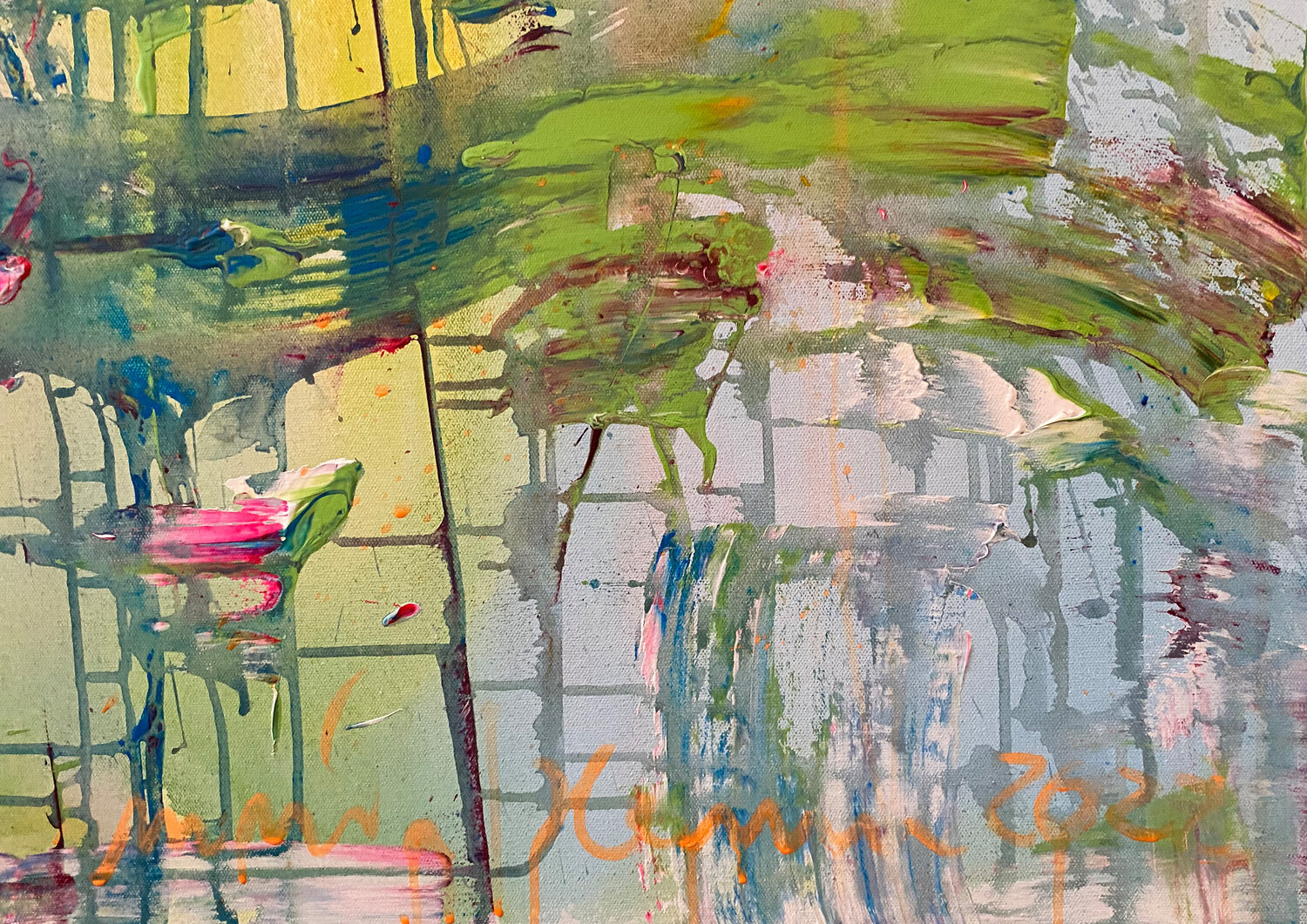 Blue birds fly von Maria Henn (2022): Malerei Acryl auf Leinwand ...