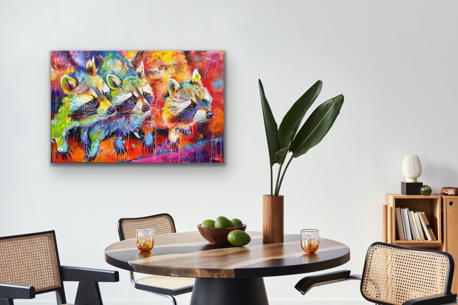 raccoons von Sabrina Seck (2022): Malerei Acryl, Lack auf Leinwand ...