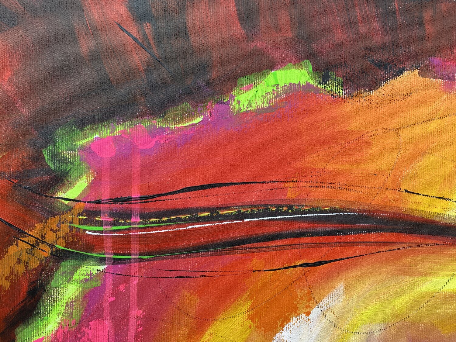 fire von Sabrina Seck (2023): Malerei Acryl, Lack auf Leinwand - Singulart