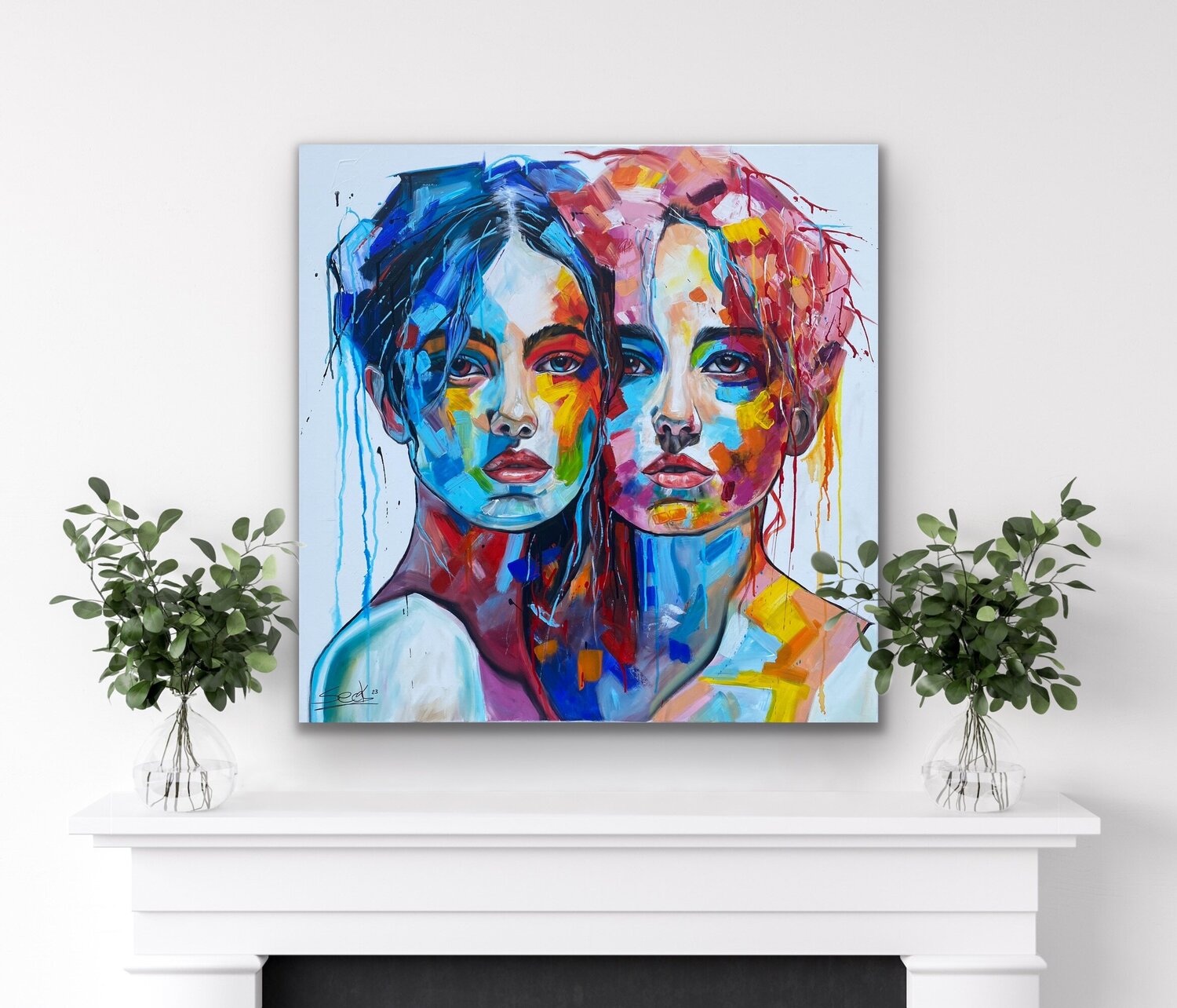 side by side by Sabrina Seck (2023) : Painting Acrylic, Lacquer on ...