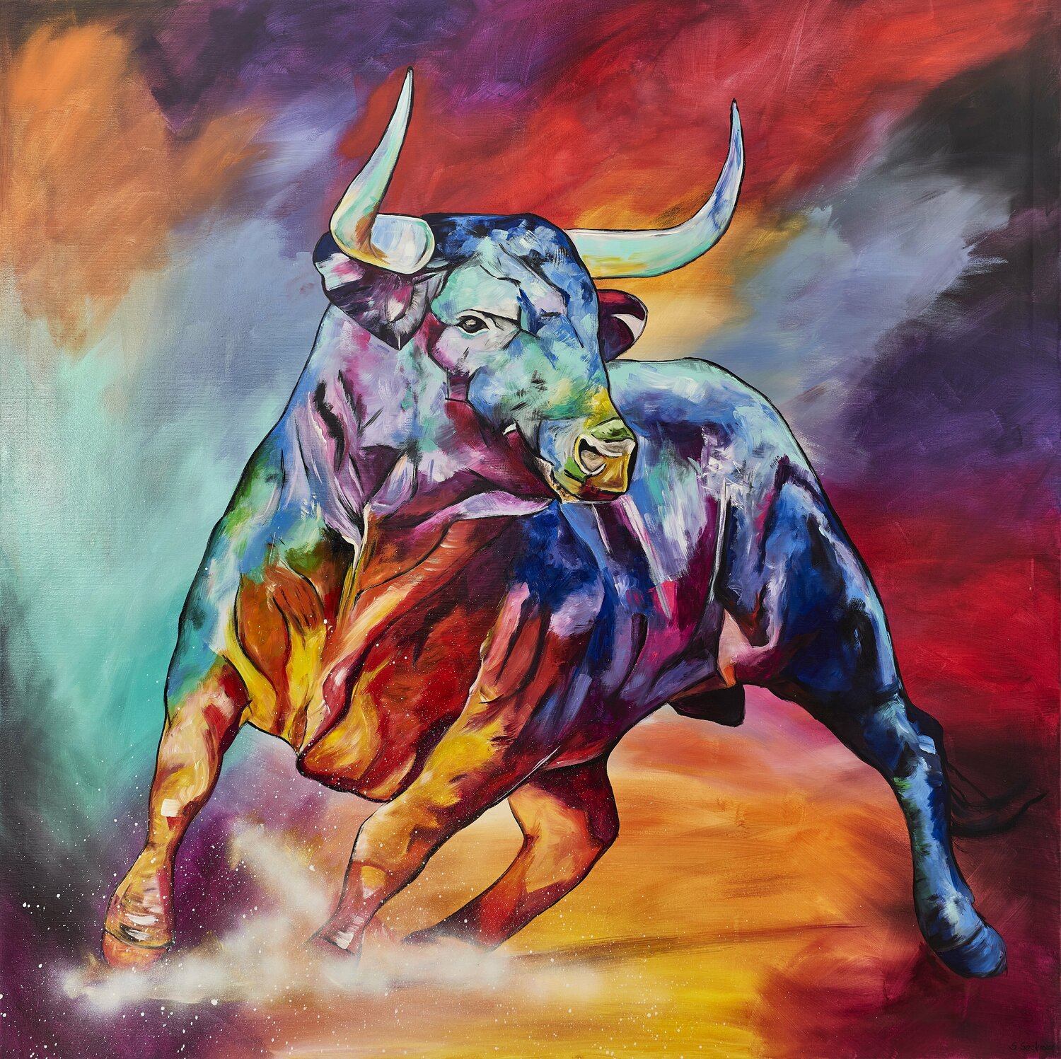 proud bull by Sabrina Seck (2020) : Painting Acrylic, Lacquer on Canvas ...