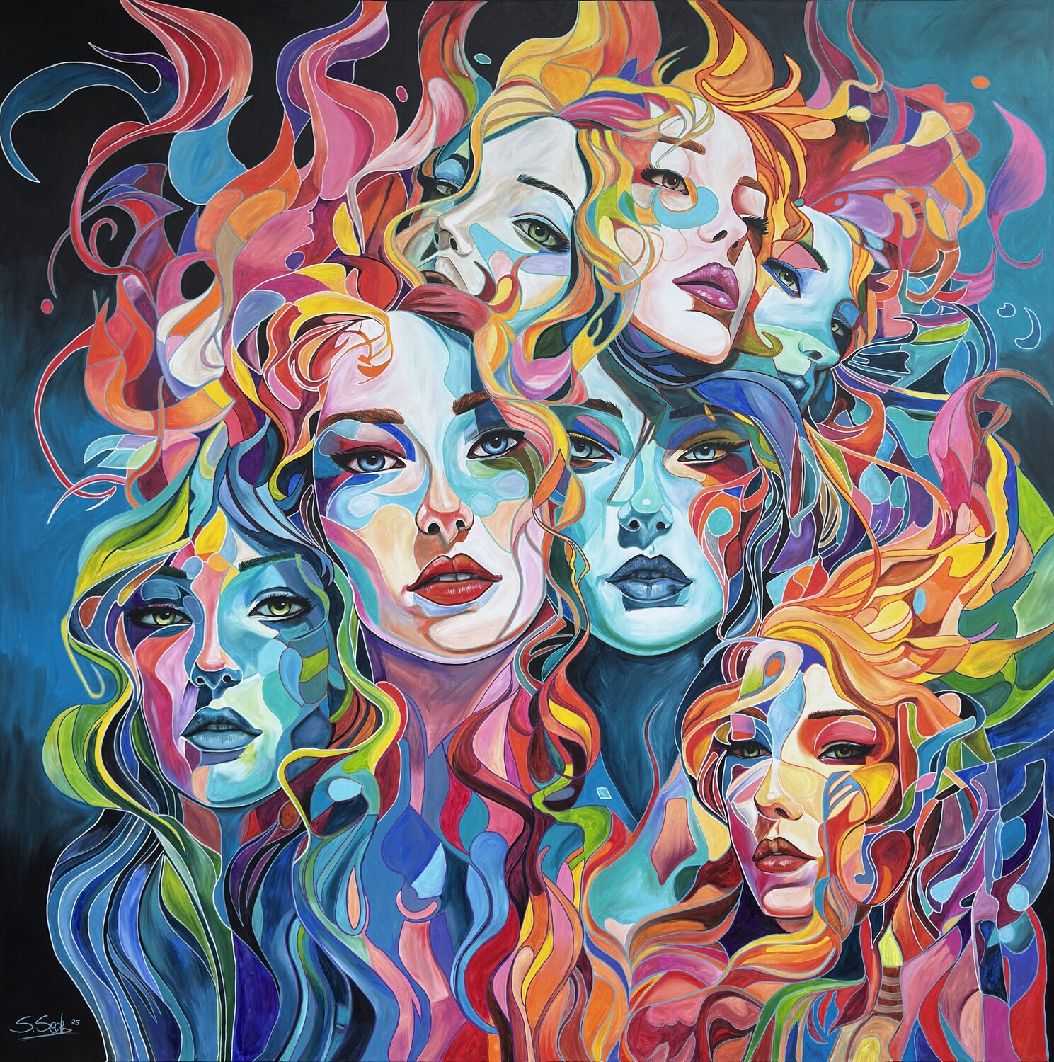 Hydra XIII von Sabrina Seck (2025): Malerei Acryl auf Leinwand - Singulart