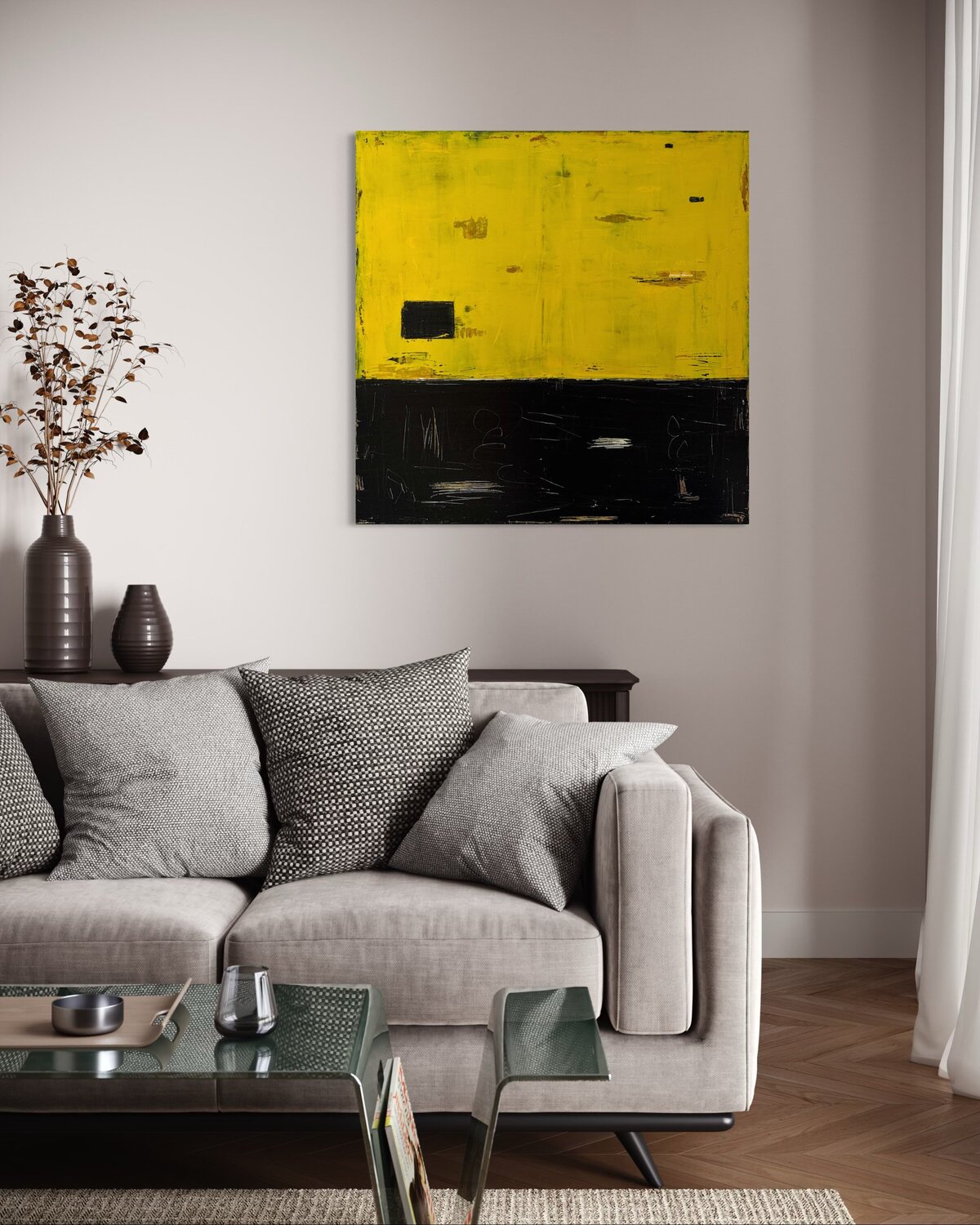 Yellow Threshold by Anca Todrican (2026) : Painting Acrylic on Canvas ...