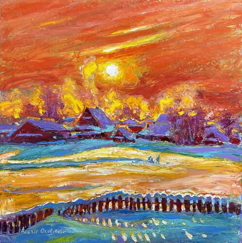 Warmth of the winter sun by Andrey Chebotaru (2026) : Painting Oil on ...