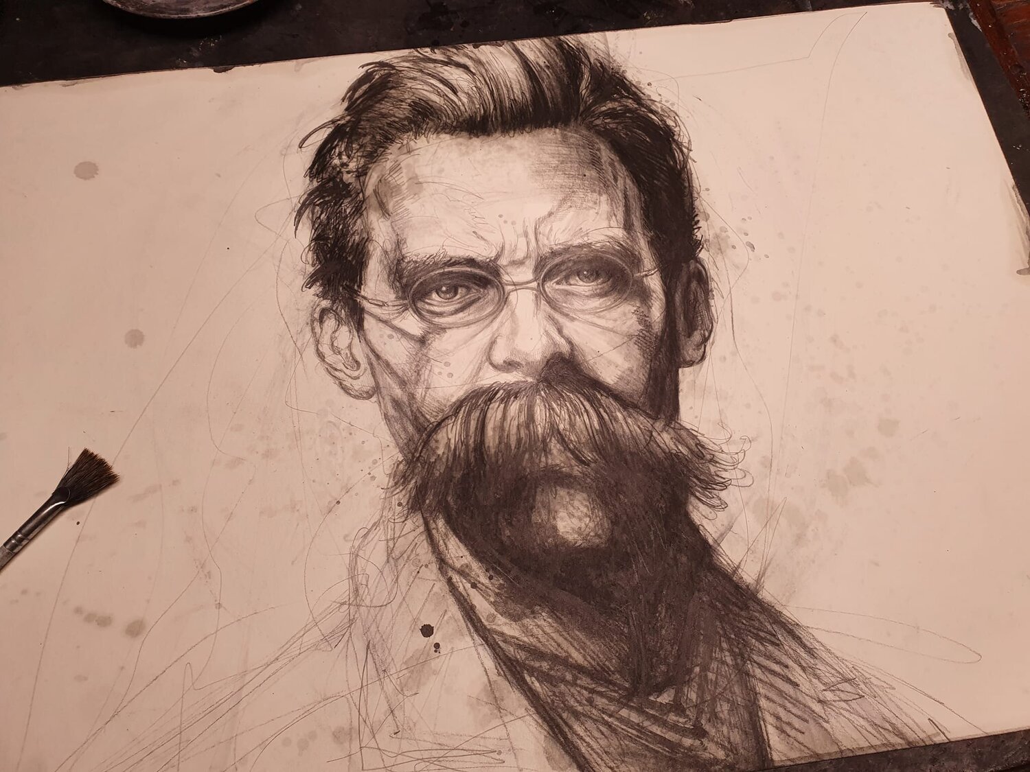 Friedrich Nietzsche by Andreas Noßmann (2022) : Drawing Pencil, India ...