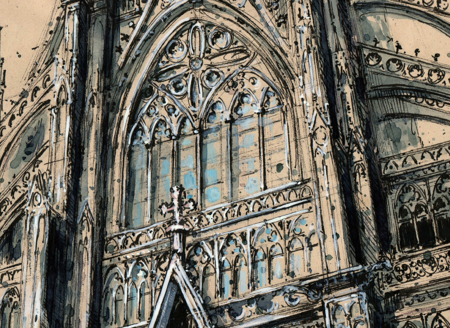 Kölner Dom by Andreas Noßmann (2019) : Drawing Pen, India Ink on Paper ...