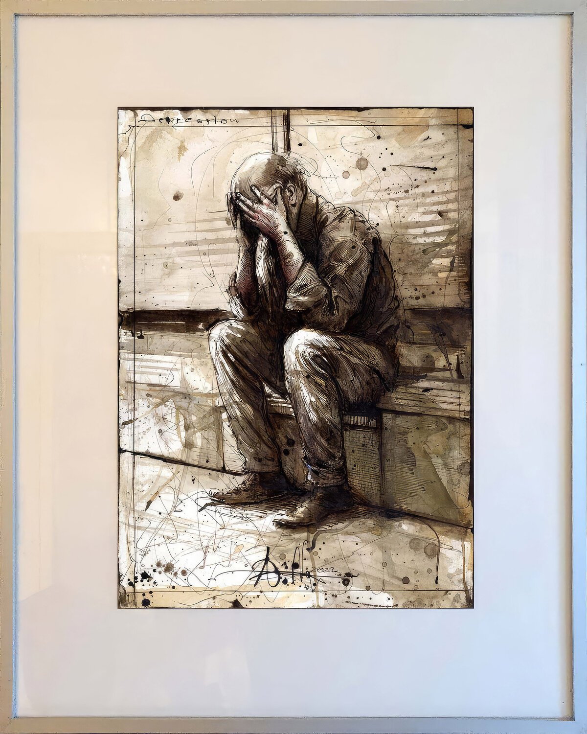 Depression by Andreas Noßmann (2022) : Drawing Pen, India Ink on Paper ...