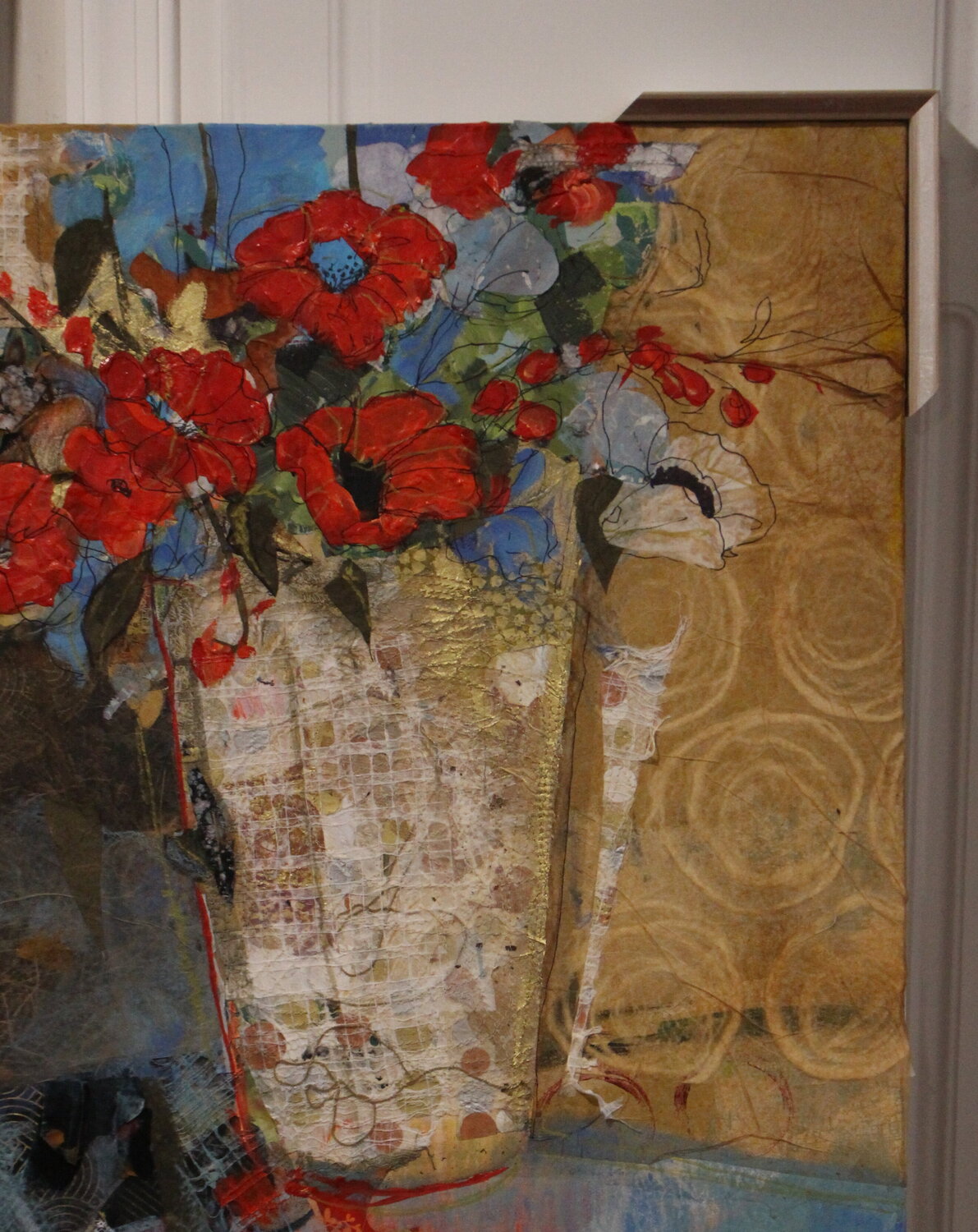 Blooms in Vase by Nancy Bossert (2024) : Painting Acrylic, Colored ...