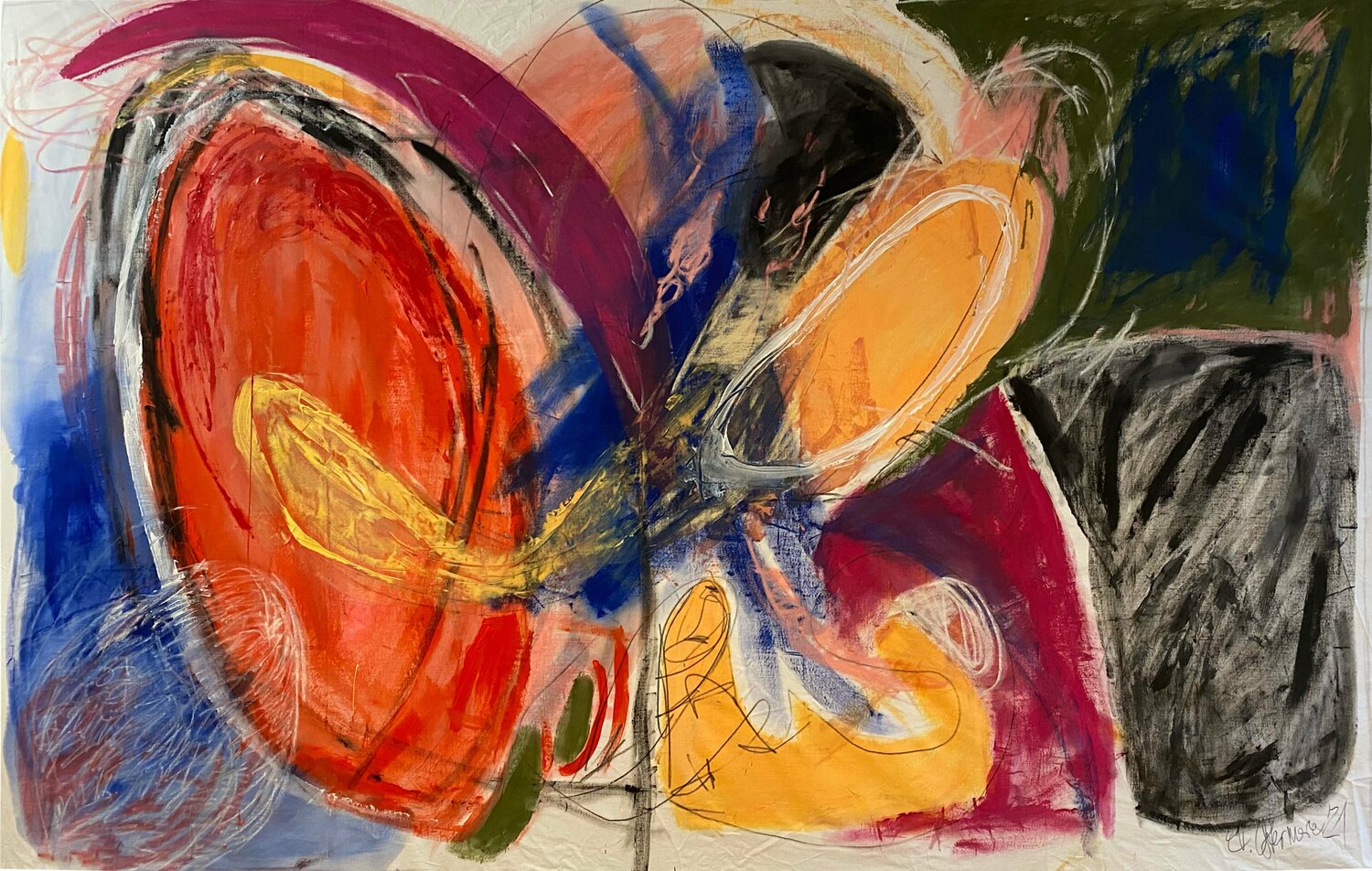 Sleepless von Franziska Ostermeier (2021): Malerei Acryl auf Stoff ...