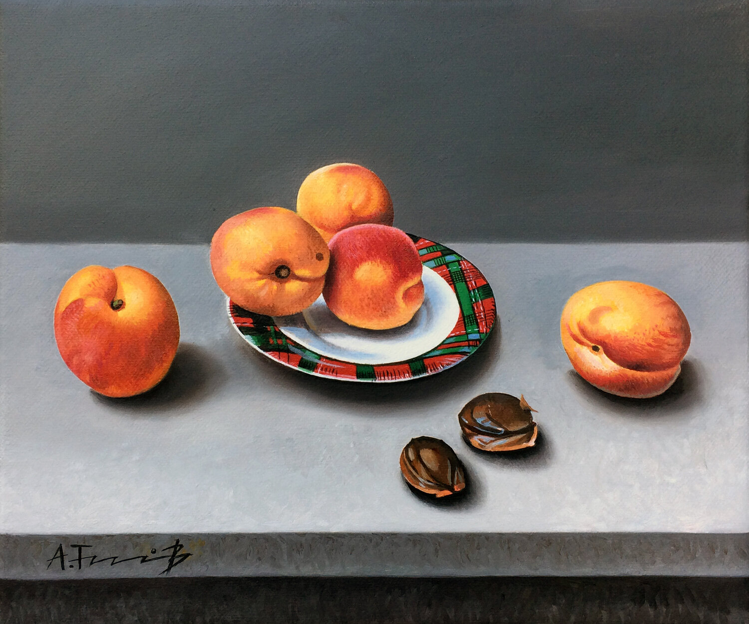 Still Life with Apricots by Alexander Titorenkov (2023) : Painting Oil ...