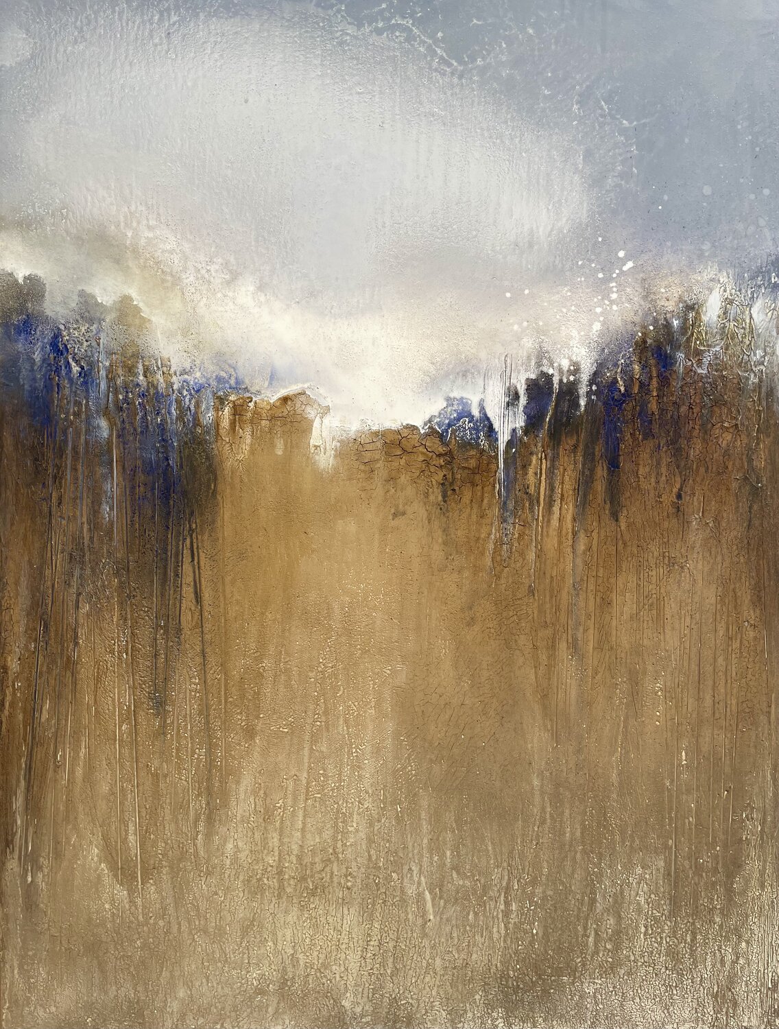 BLUE VIEW by Brigitta Maria Kaiser (2022) : Painting Oil, Earth on Wood ...