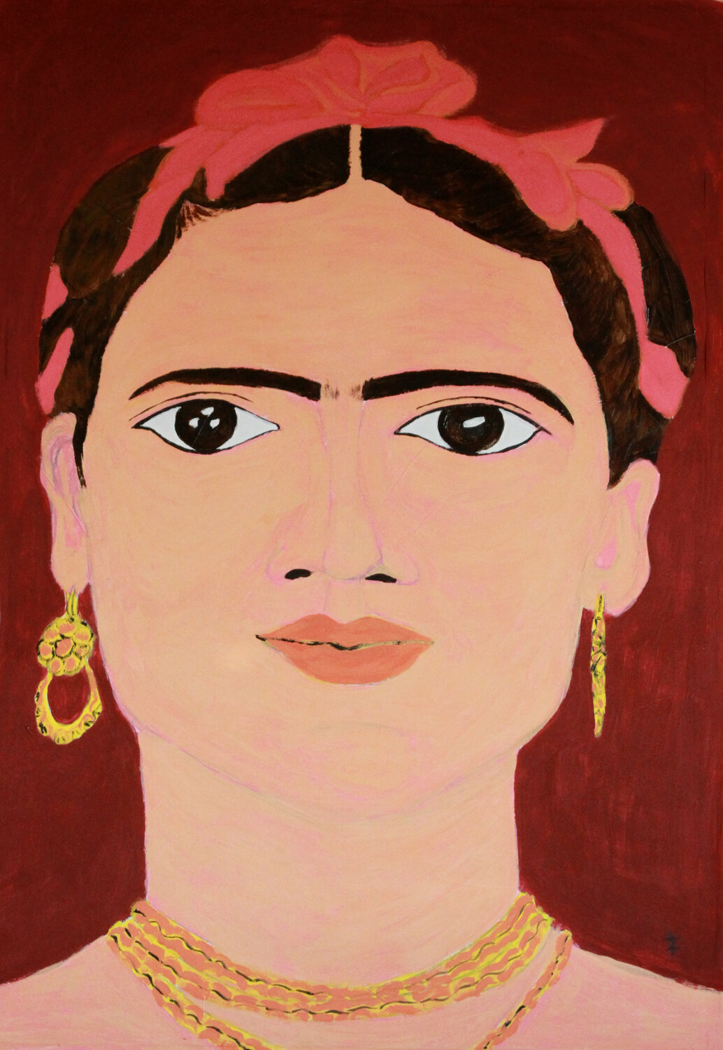 Frida Kahlo by Ingrid Edith Zobel (2018) : Work on Paper Gouache on ...