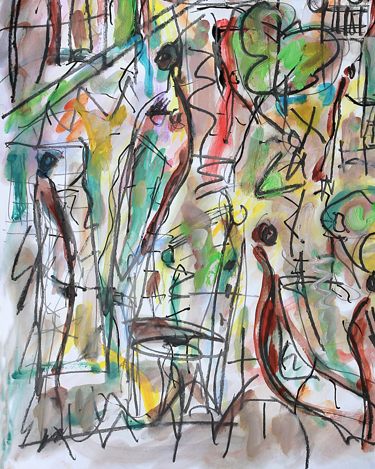 Square Louise Michel,Paris by Jean Mirre (2017) : Painting Oil, Pencil ...