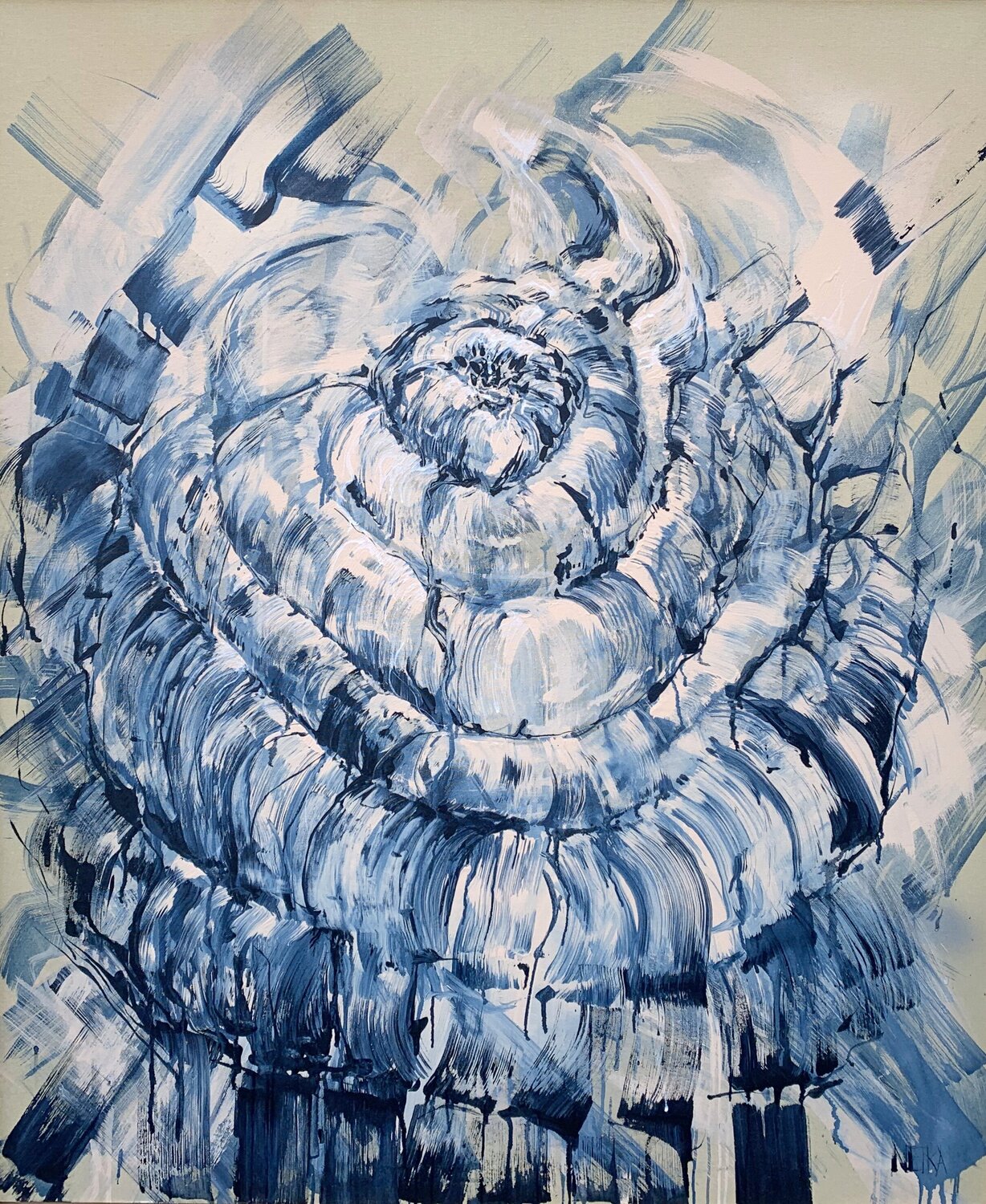 Vibrant & Vital Blue Flower by Netka Croonenborghs (2021) : Painting ...