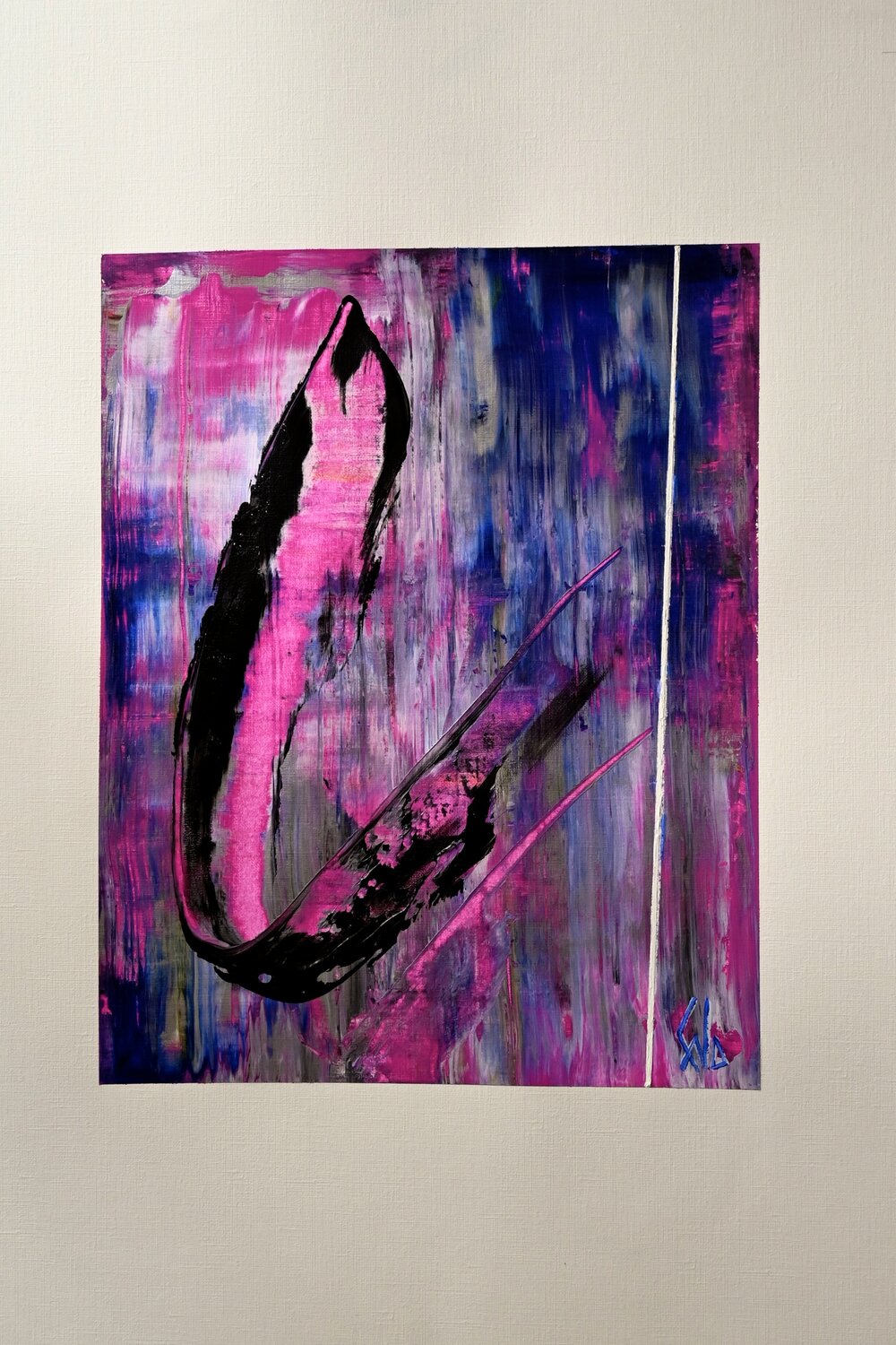 WHITE LINE by pierre calogero (2023) : Work on Paper Acrylic, Pastel on ...