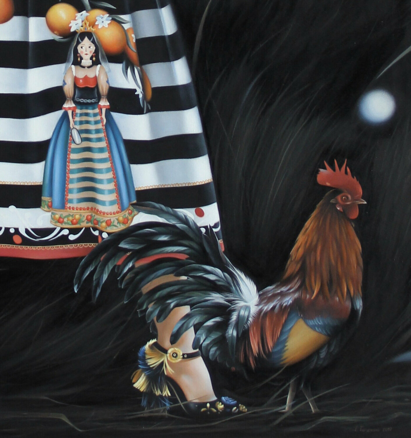 Mit Huhn II by Elena Tarasenko (2017) : Painting Oil on Canvas - Singulart