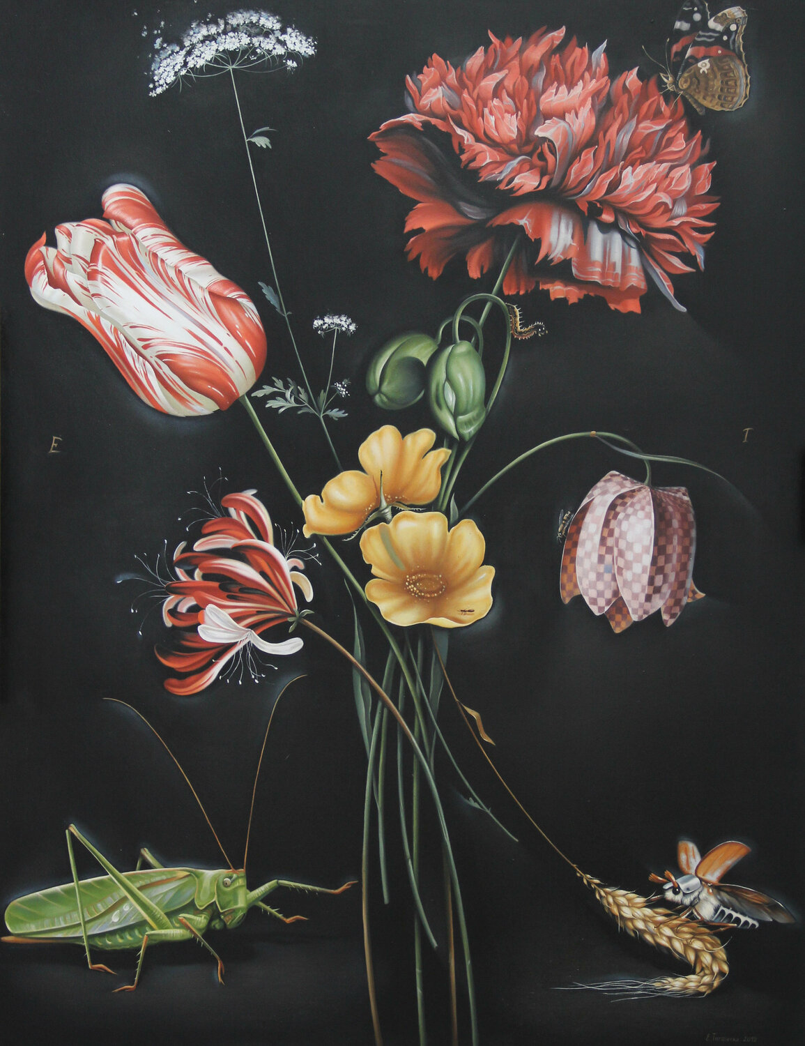 Big flowers by Elena Tarasenko (2019) : Painting Oil on Canvas - Singulart