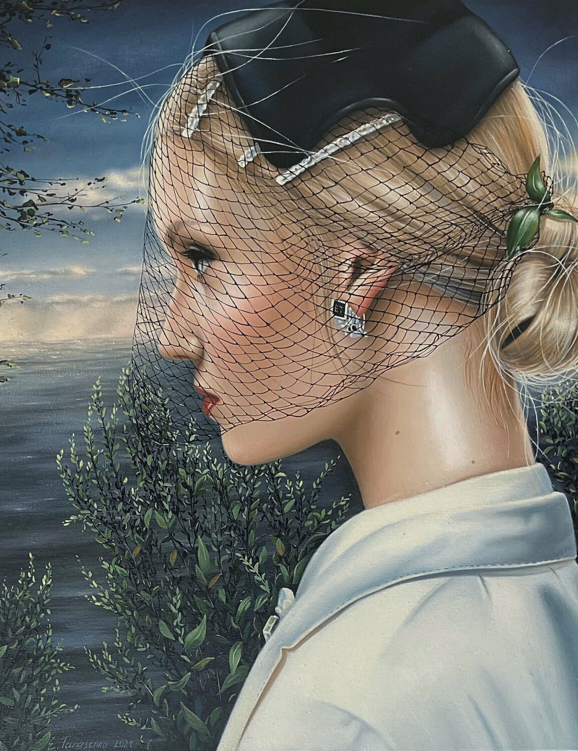 Lady in white de Elena Tarasenko (2021): Pintura Óleo en Lienzo - Singulart