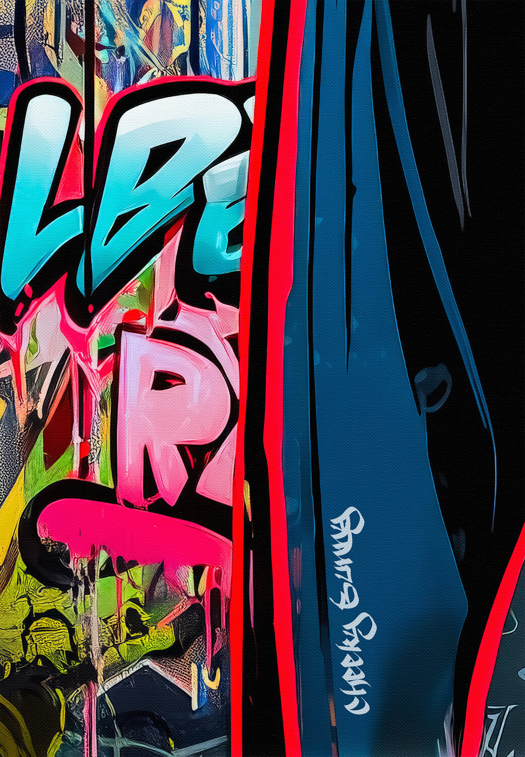 Angry Batman by Cheeky Bunny (2025) : Painting Ink on Canvas - Singulart