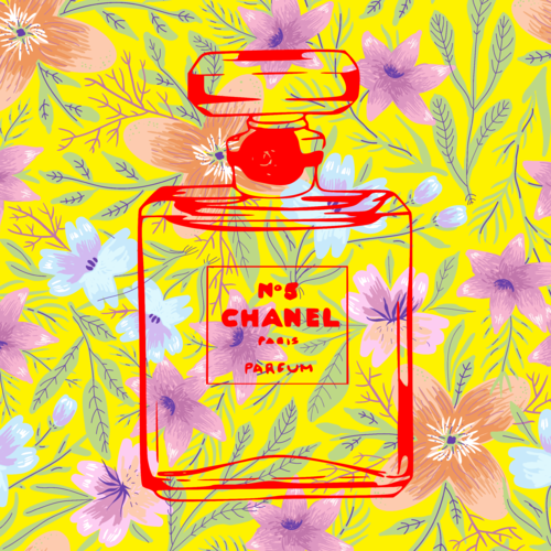 COCO Chanel 5/ SPRING FLOWERS by Cheeky Bunny (2021) : Painting Acrylic ...