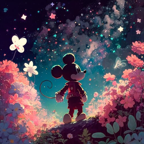 Mickey Mouse in Dreamland de Cheeky Bunny (2023): Pintura Tinta en ...