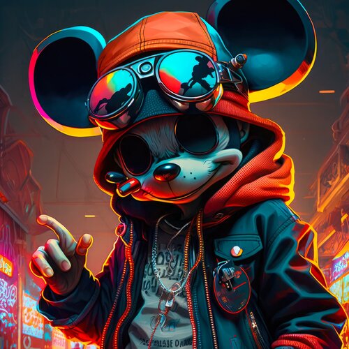 Futuristic robotic Mickey Mouse 2 by Cheeky Bunny (2023) : Painting Ink ...
