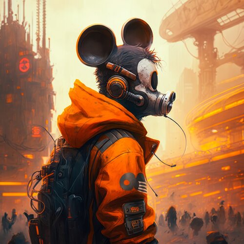 Mickey Mouse in apocalyptic world de Cheeky Bunny (2023): Pintura ...
