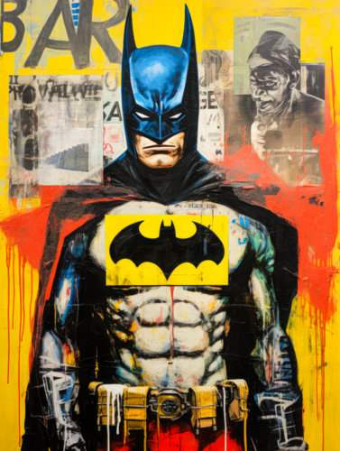 Batman after Basquiat by Cheeky Bunny (2023) : Painting Ink on Canvas ...