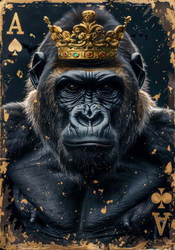 Poker card Gorilla Ace by Cheeky Bunny (2024) : Painting Ink on Metal ...