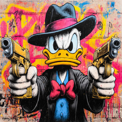 Gangster Donald de Cheeky Bunny (2025) : Peinture Encre sur Toile ...