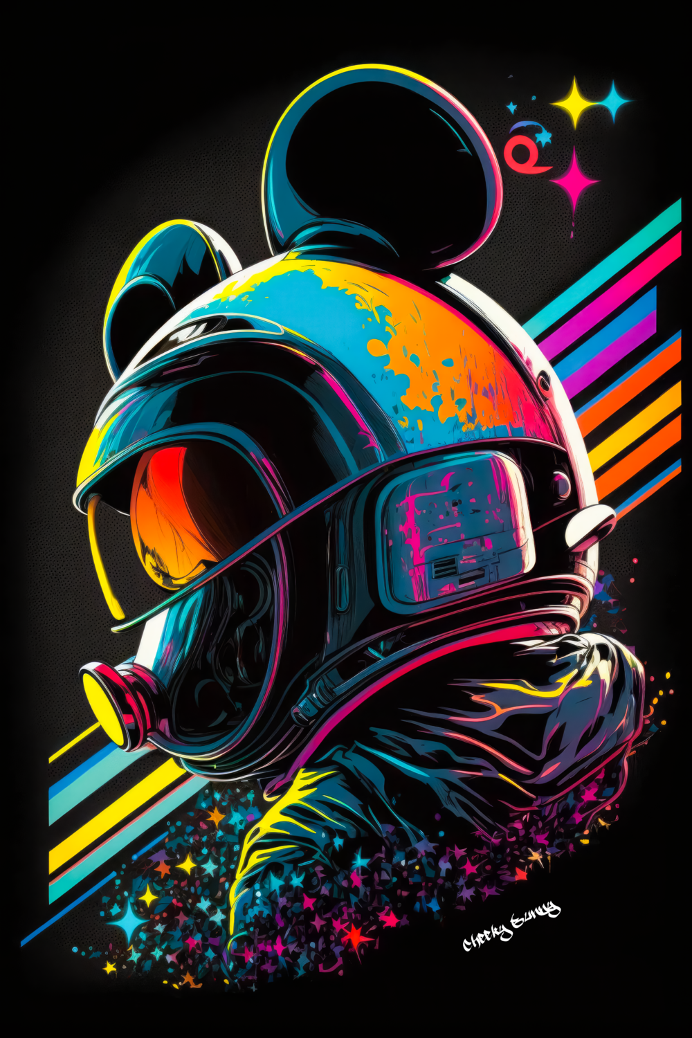 Astro Mickey Mouse by Cheeky Bunny (2023) : Painting Ink on Canvas ...