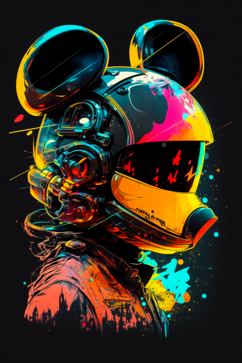 Astro Mickey Mouse 2 by Cheeky Bunny (2023) : Painting Ink on Canvas ...