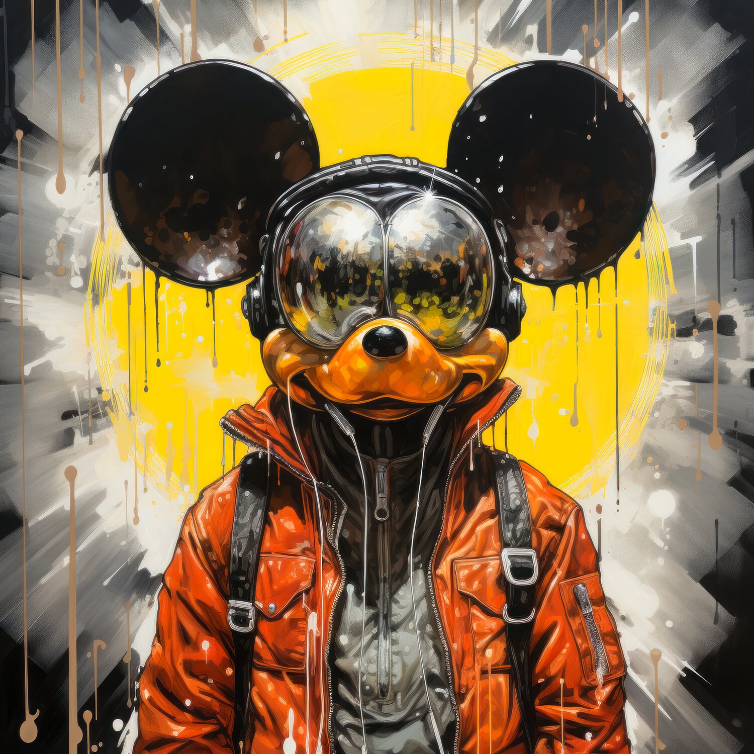 Space traveller Mickey by Cheeky Bunny (2023) : Painting Ink on Canvas ...