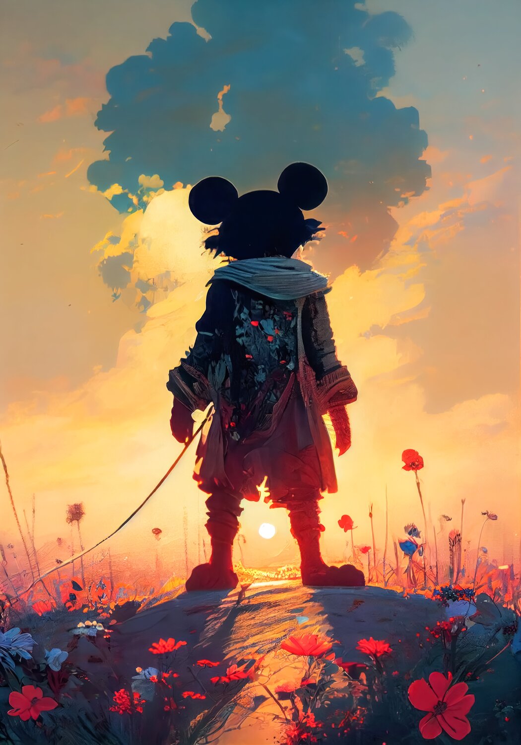 Samurai Mickey de Cheeky Bunny (2024): Pintura Tinta en Lienzo - Singulart