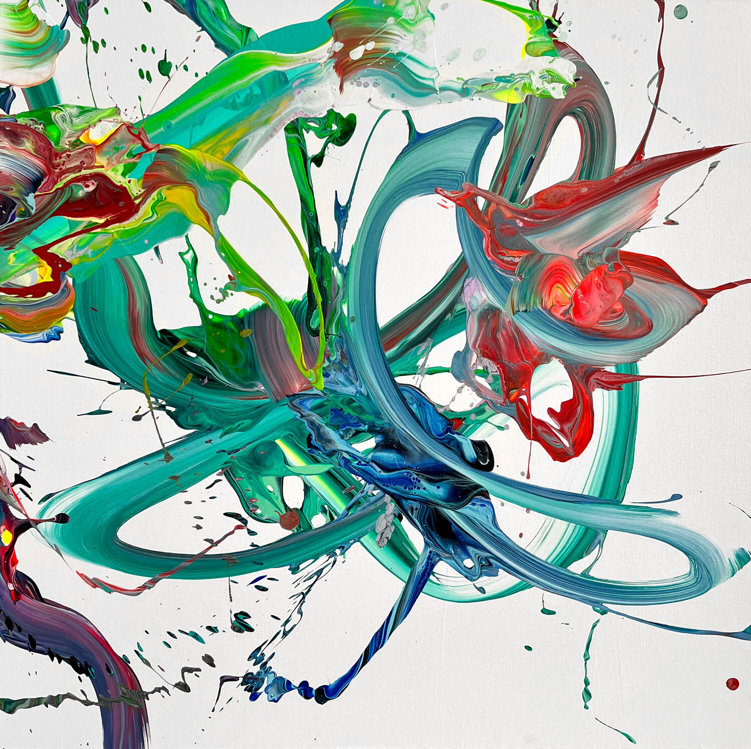 flow like a feather by Nikolaos Schizas (2022) : Painting Acrylic on ...