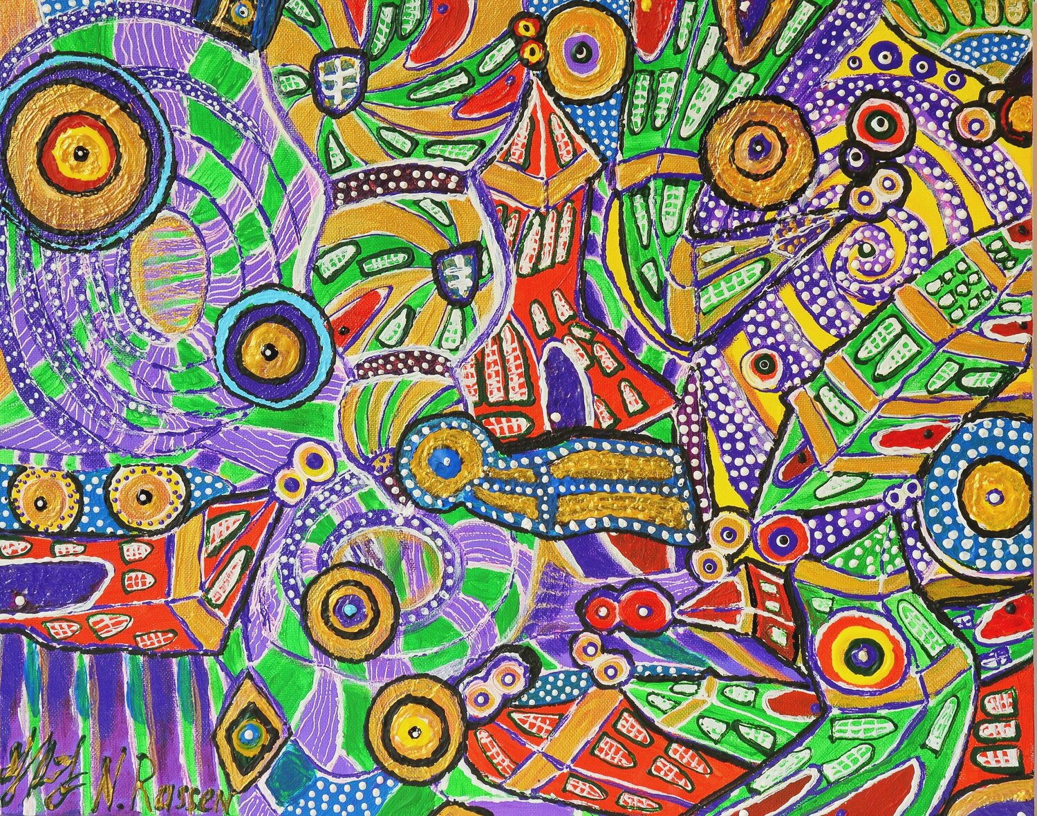 TIME LOOPS by Nina Rassen (2020) : Painting Acrylic on Canvas - Singulart