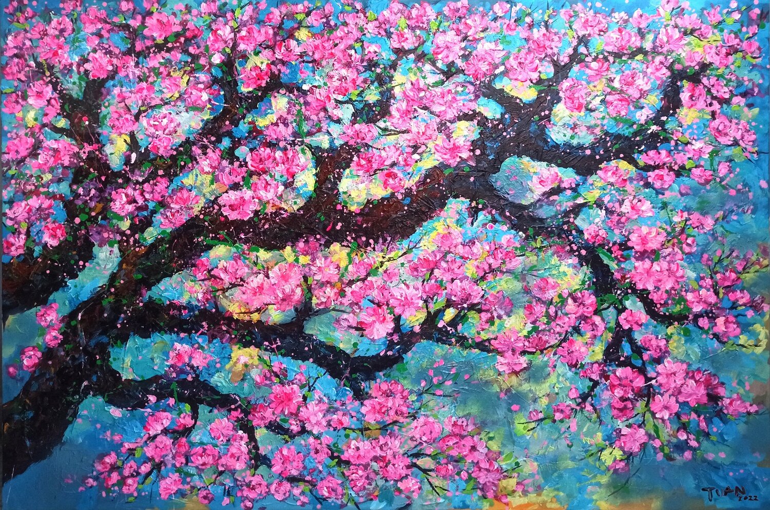 Peach blossom in Spring ( - 120 x 180 cm) by Le Anh Tuan Le Anh (2022 ...
