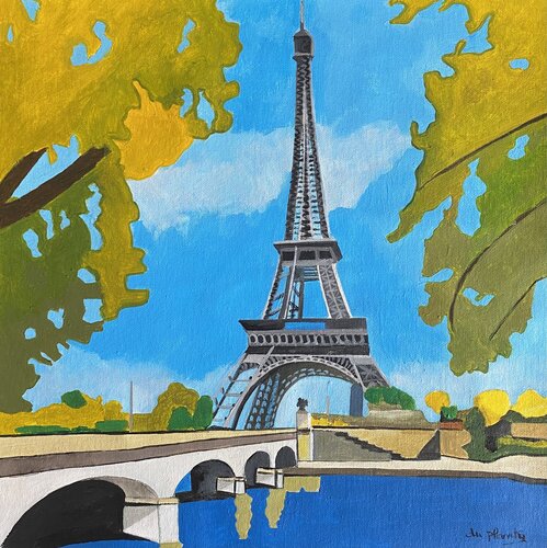 La Tour Eiffel dans les arbres de Anne du Planty (2023) : Peinture ...