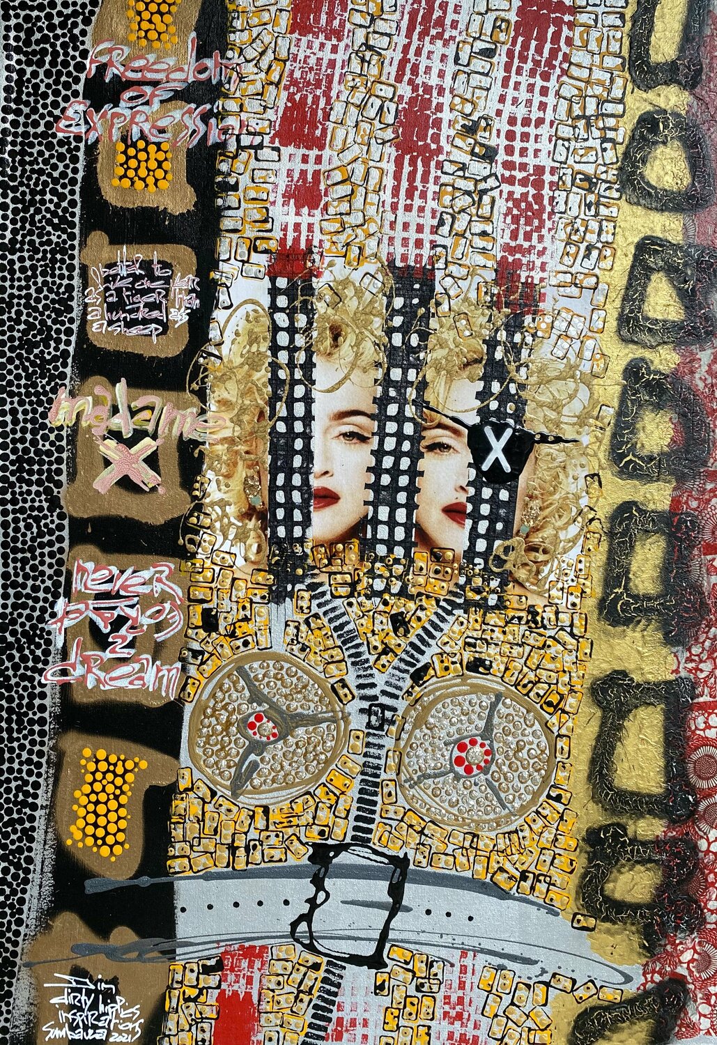 Madame X by Dimitri Zoellin (2021) : Painting Acrylic, Collage on ...