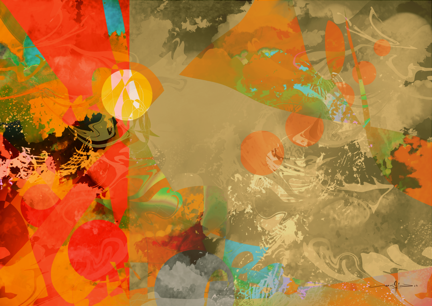 Composition of texture, color, and circles by Mario Viani (2023 ...