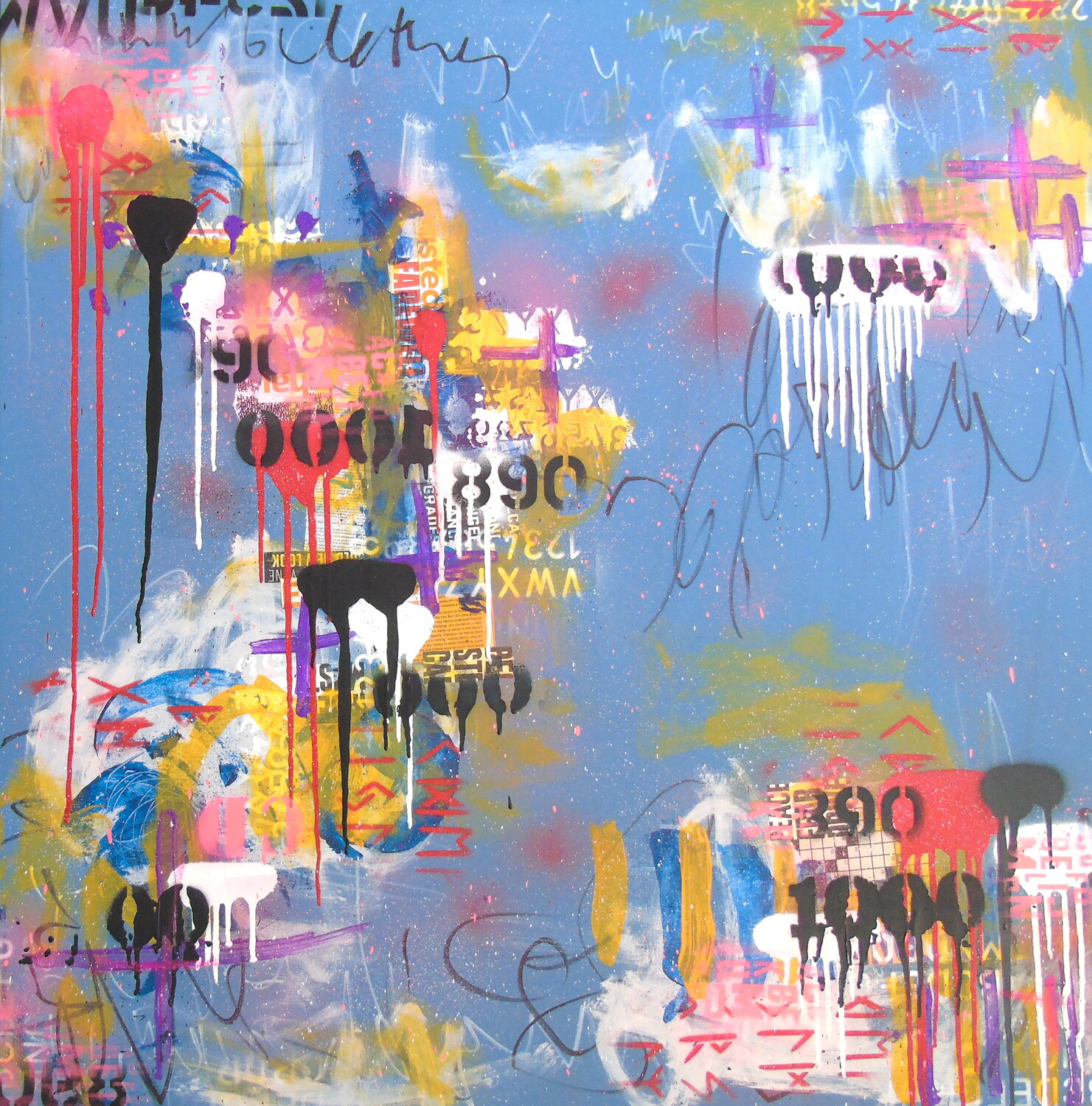 Electric Joy by Lorette C. Luzajic (2023) : Painting Acrylic, Collage ...