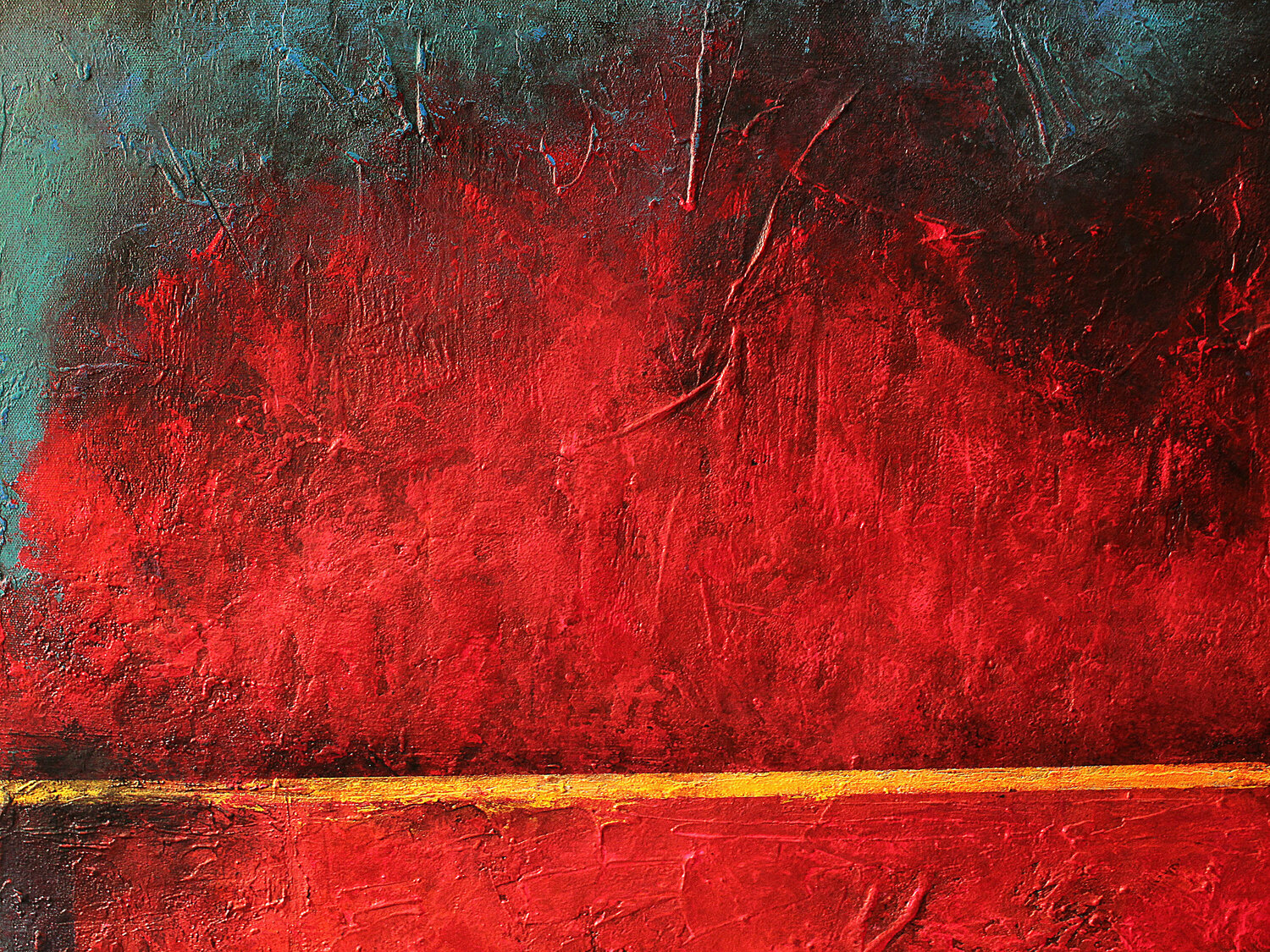 Crimson Sky by Peisy Ting (2021) : Painting Acrylic, Plaster on Canvas ...
