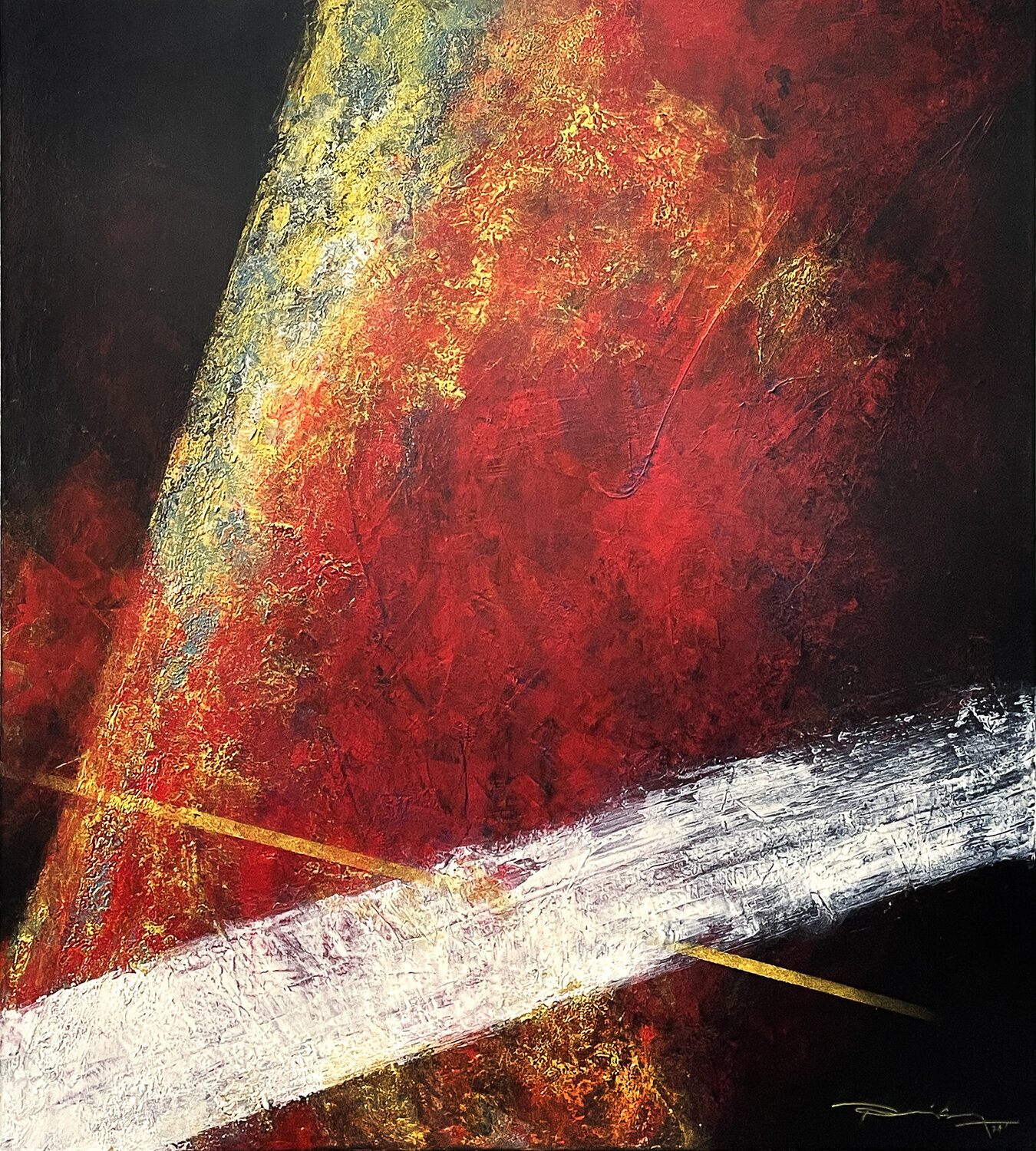 Crimson Enigma by Peisy Ting (2024) : Painting Acrylic on Canvas ...