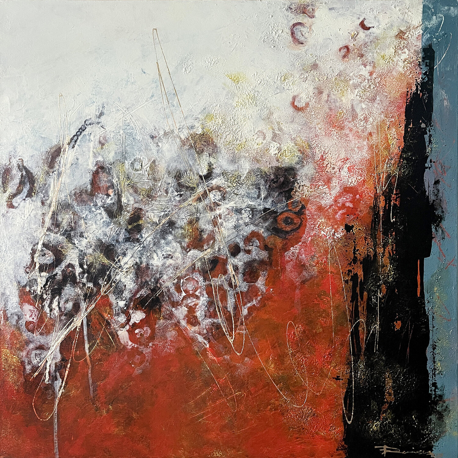 The Afterfeel by Peisy Ting (2025) : Painting Acrylic, Gold leaf on ...