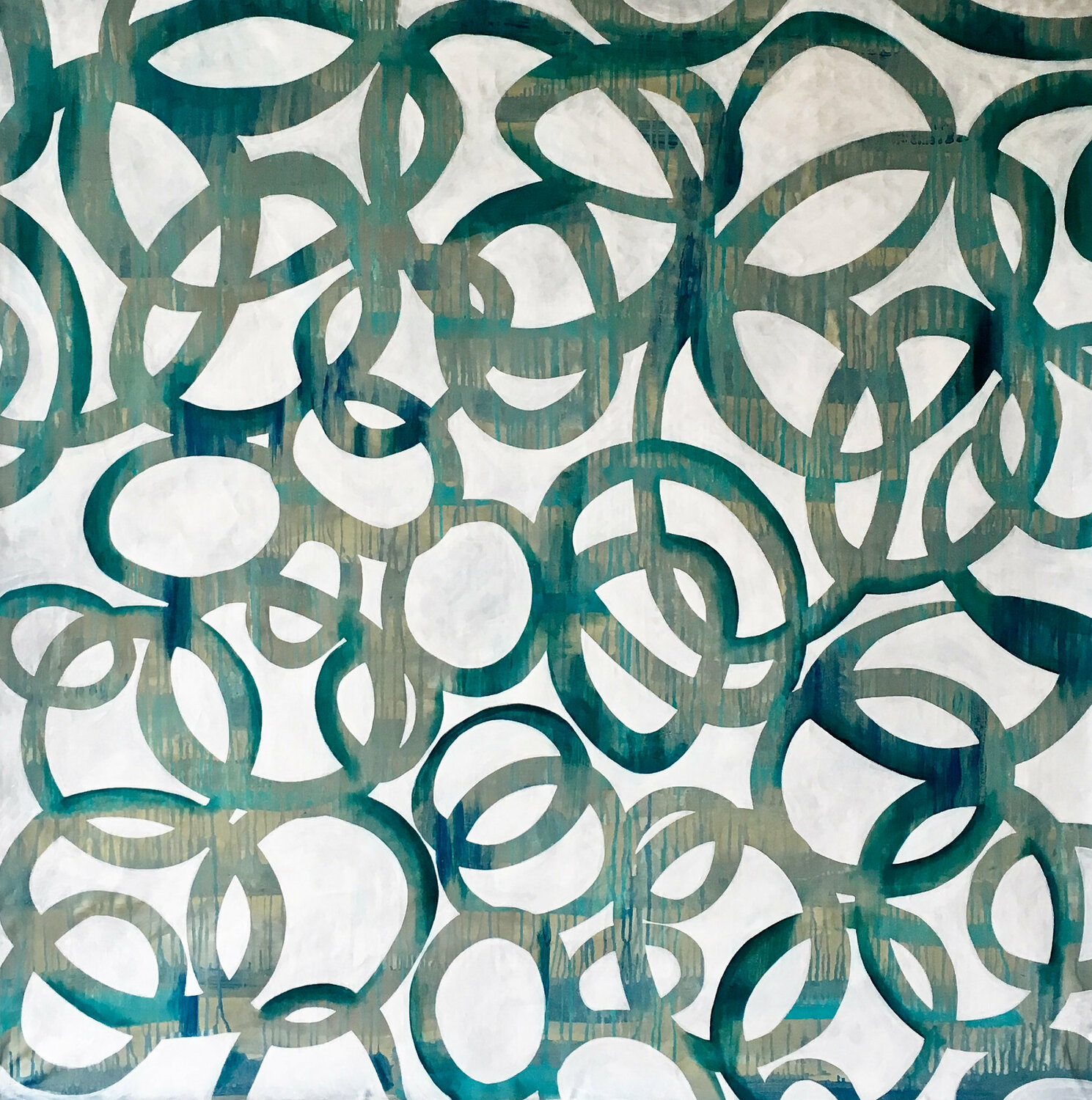 Linked by Maria Lobo (2020) : Painting Acrylic, Oil Pastel on Canvas ...