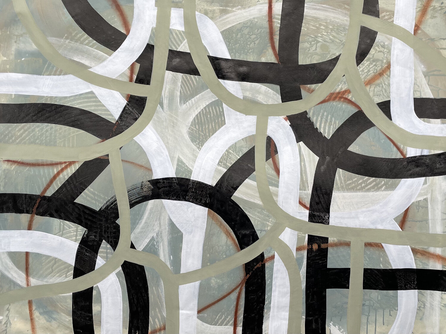 Pebble Tracks by Maria Lobo (2022) : Painting Acrylic, India Ink on ...