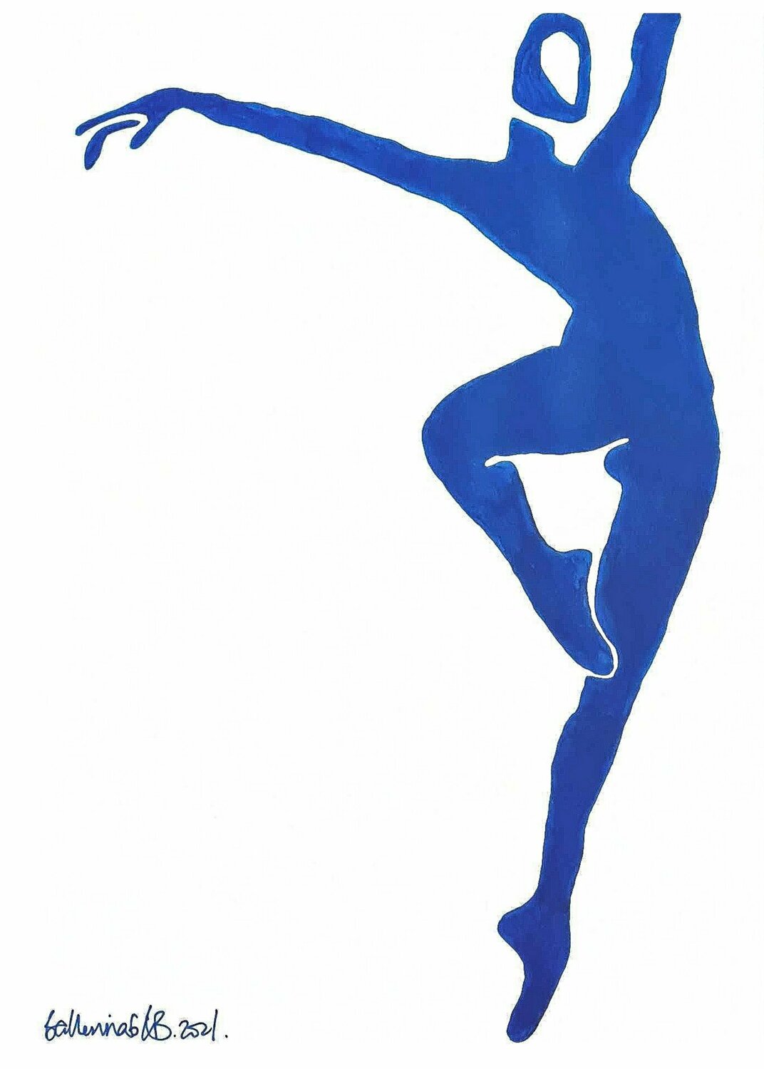 Ballerina 6 von Rebecca Wing Sze Lam (2021): Werk auf Papier Acryl auf Papier - Singulart