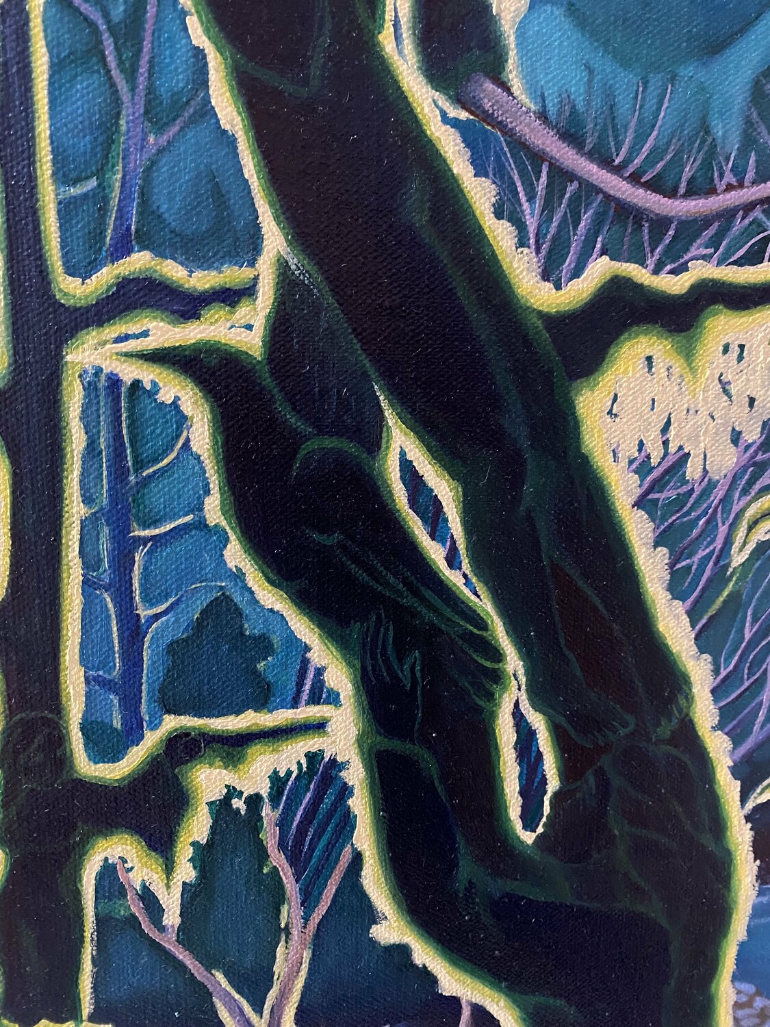 Iron rtee in a shroud of moss/boxwoods by Elena Zima (2020) : Painting ...