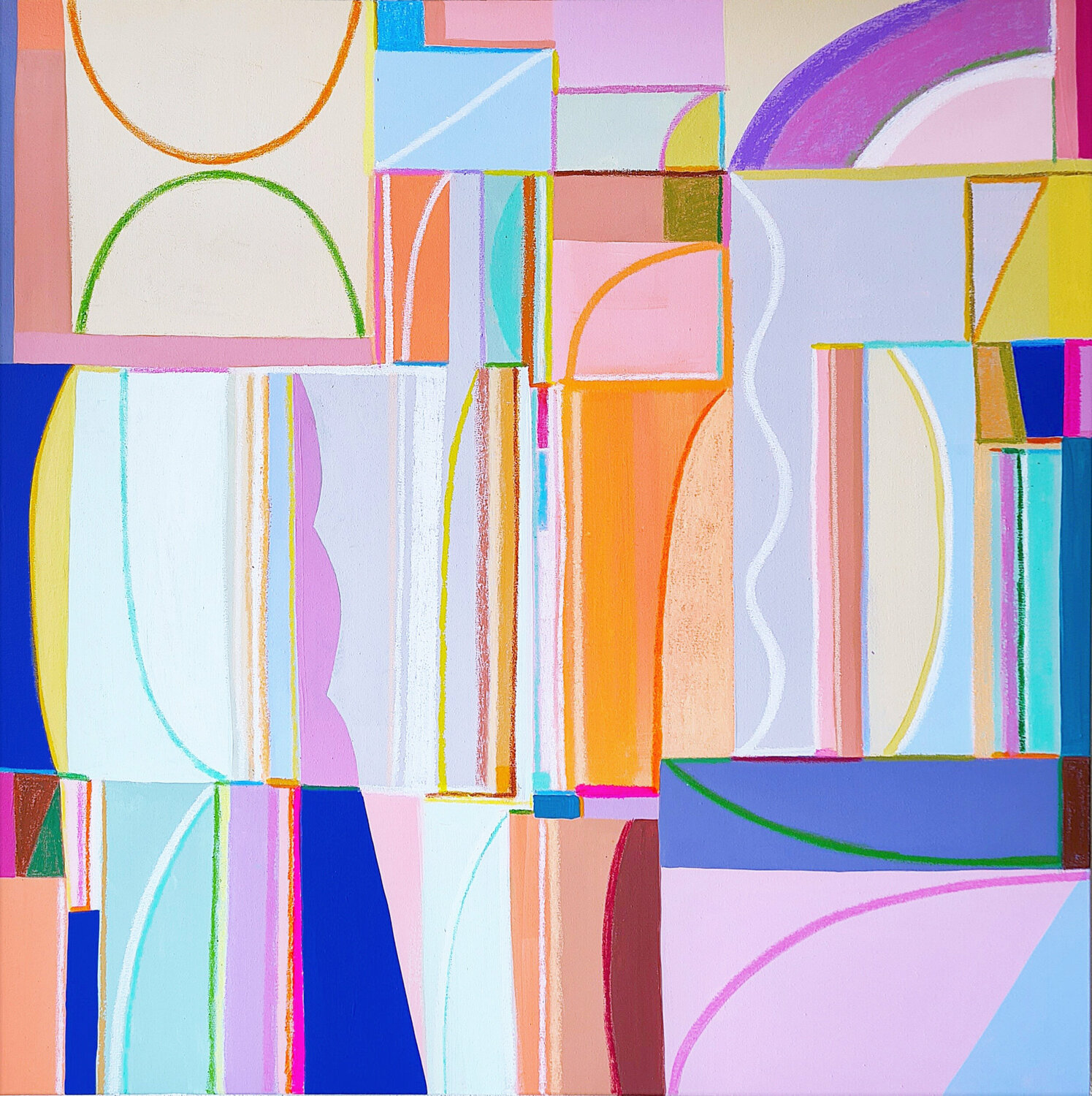 Scoot at the skatepark by Amy Kim (2021) : Painting Acrylic, Oil Pastel ...