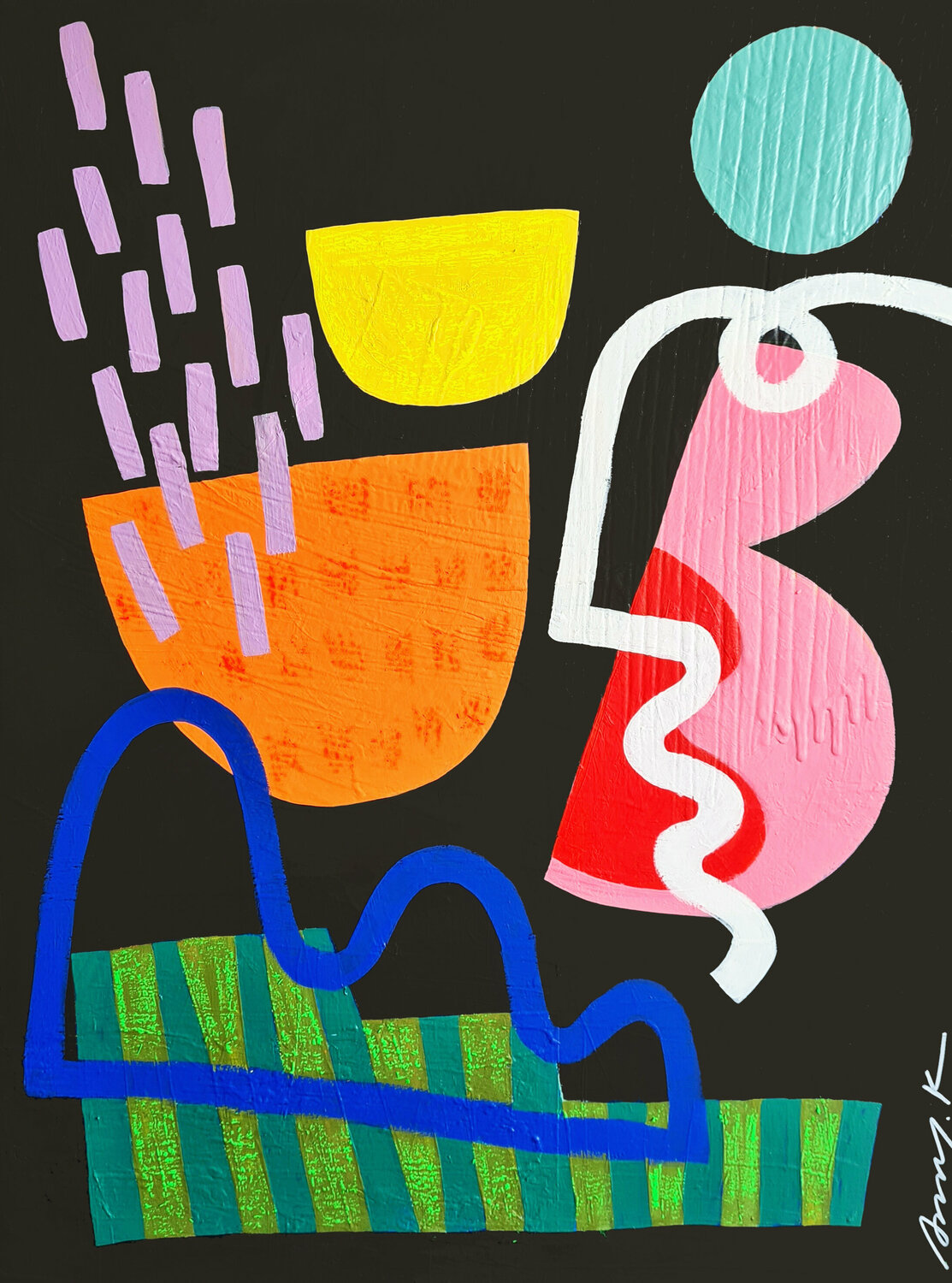 Talk little by Amy Kim (2020) : Painting Acrylic, Oil Pastel on Canvas ...